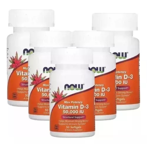 Kit 5x - Now Foods Vitamina D3 50.000 Ui 50 Caps Importada | Shopee Brasil