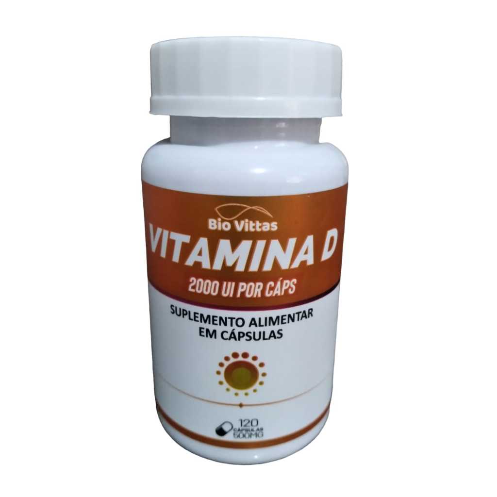 Vitamina D 2000 UI por Cápsula Pote 120 Cápsulas 500mg | Shopee Brasil