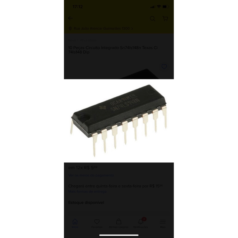 Circuito integrado sn74ls148n (5 unidades) | Shopee Brasil