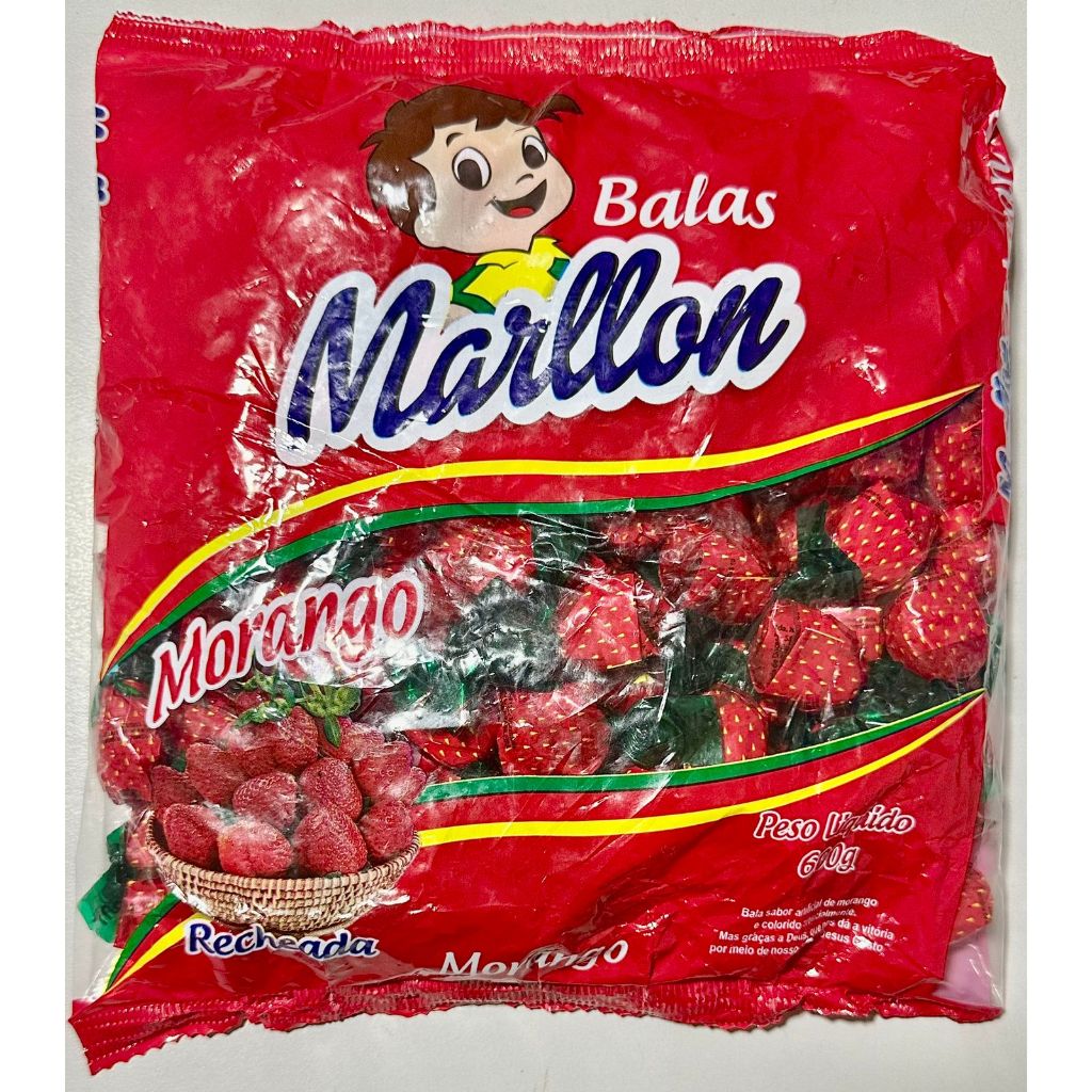 BALA MARLLON MORANGO RECHEADA PC 600G | Shopee Brasil