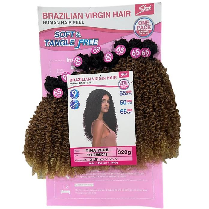 Cabelo Tela Orgânica Bio Vegetal Cacheado Afro Tina Plus 320g Sleek | Shopee Brasil