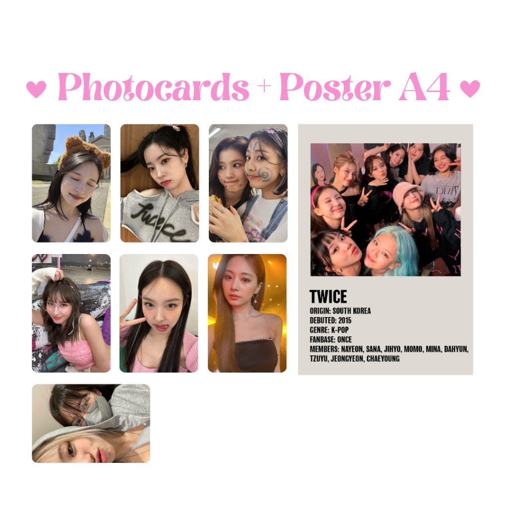Twice 7 Photocards + 1 Poster A4 Fanmade | Shopee Brasil