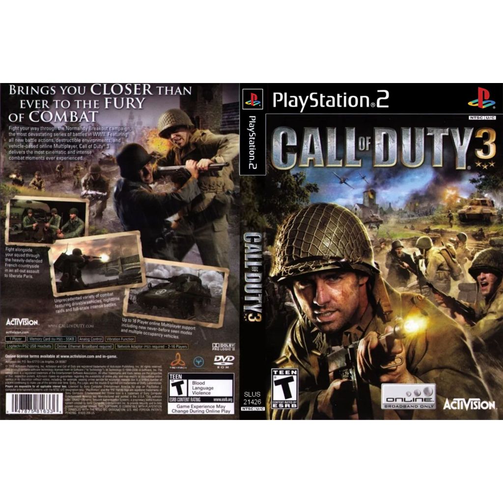 Call of Duty 3 - Ps2 / Play 2 - Português - Repro Patch | Shopee Brasil