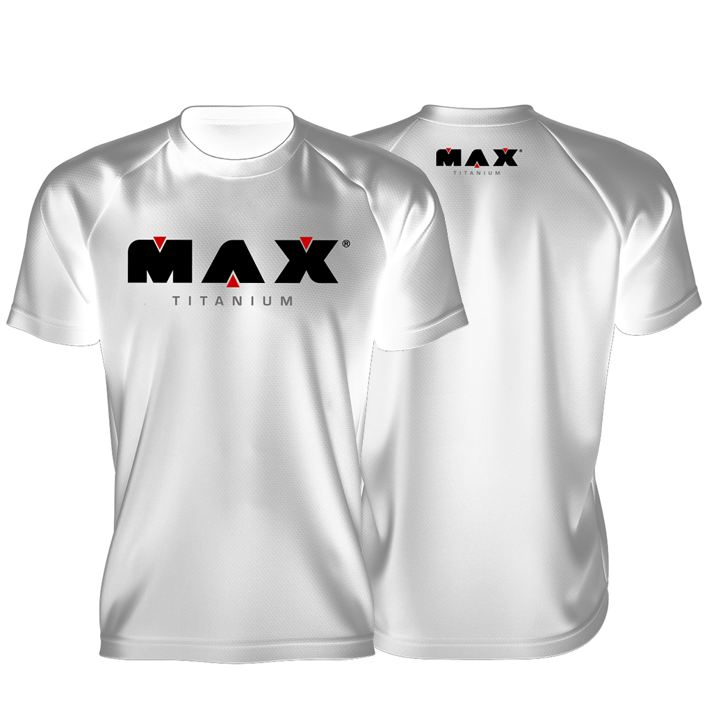 Camiseta Dry Fit Branca Max Titanium | Shopee Brasil