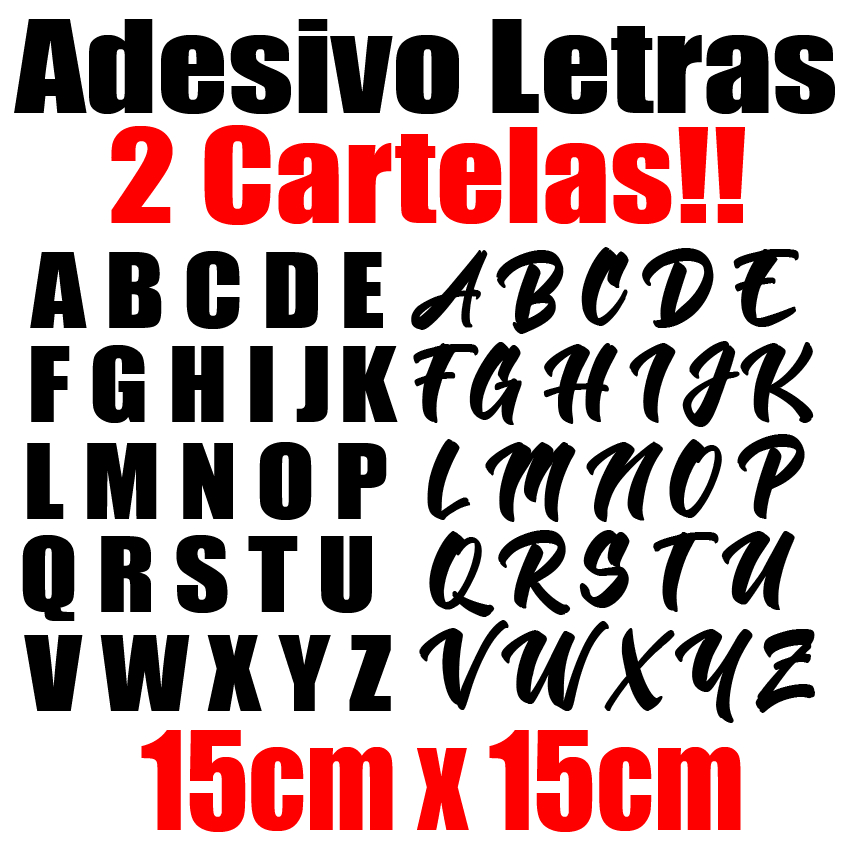 Adesivo Alfabeto Letras 2 Cartelas Vinil adesivos abc | Shopee Brasil