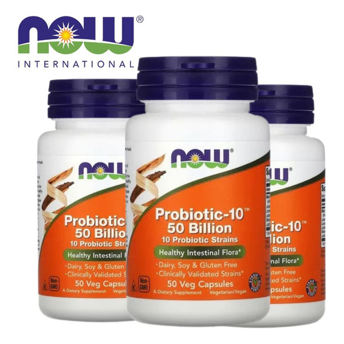 Kit 3 Probiotic-10 50 Billion Now 60 Cápsulas(original) | Shopee Brasil
