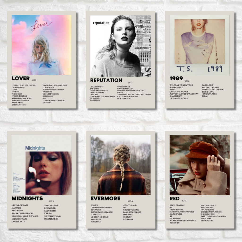 Placas Decorativas Quadros Decorativos Capa Álbum Taylor Swift 01 a 12 ...