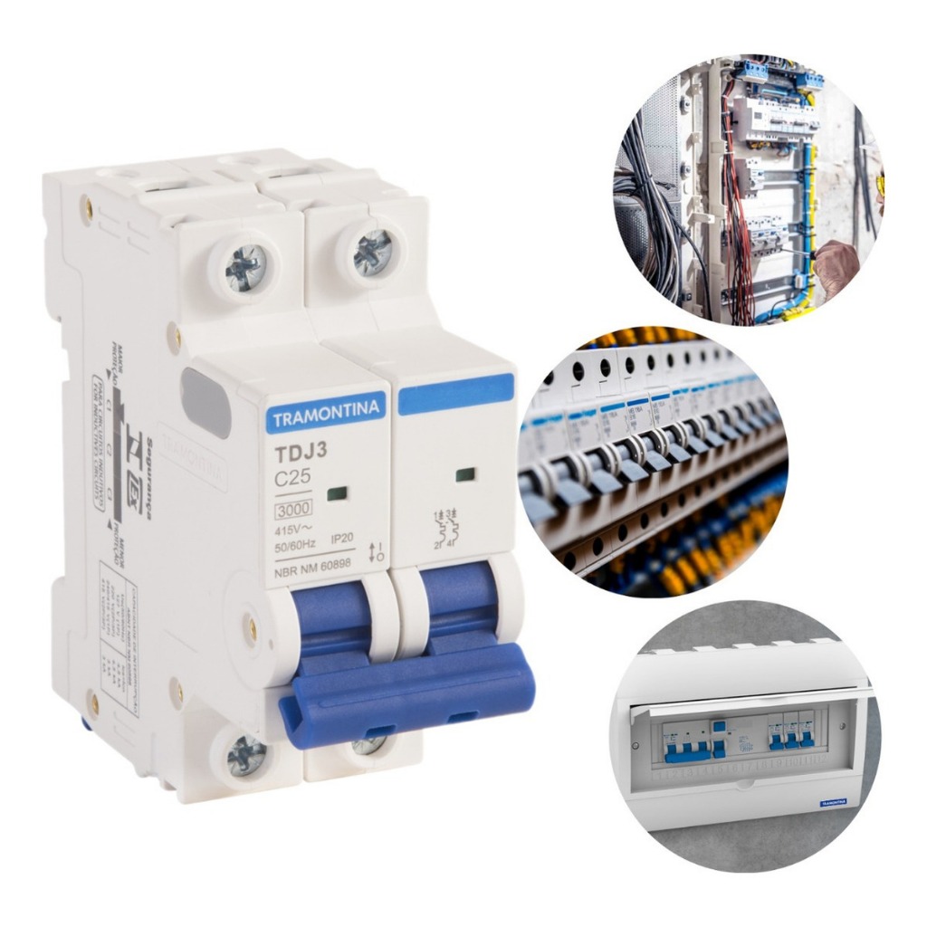 Disjuntor Bipolar 32a 2P Curva C Din Tramontina TDJ3-32a | Shopee Brasil
