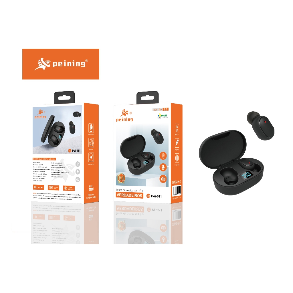 PEINING Fone De Ouvido Sem Fio Tws PEI-M511 | Shopee Brasil