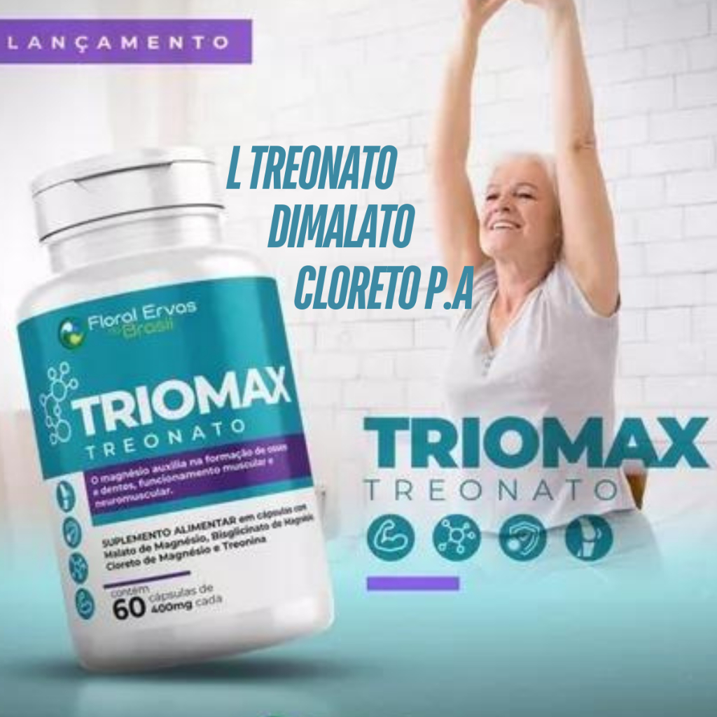 Triomax Magnesio Treonato Dimalato Cloreto P.A Blend Puro 500mg Floral ...