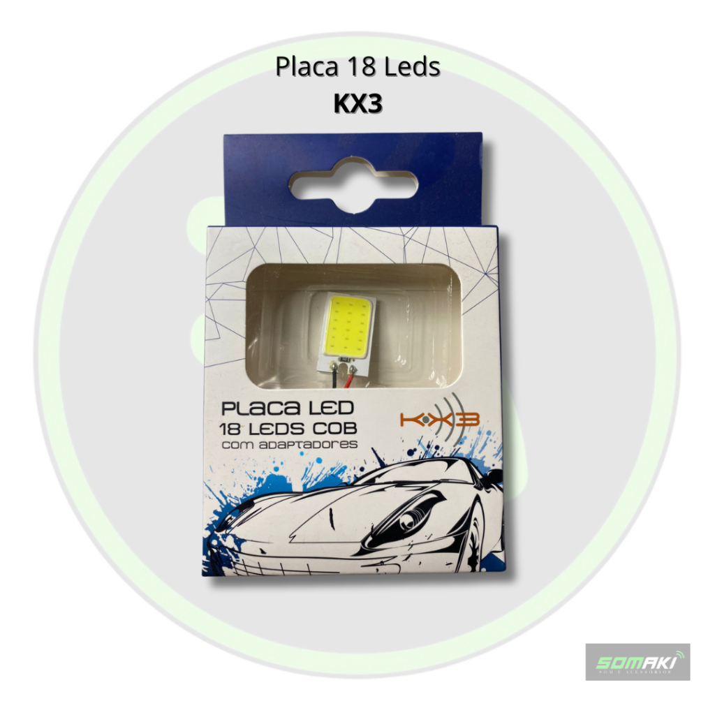 Placa Led 18 Leds Cob com Adaptadores KX3 | Shopee Brasil