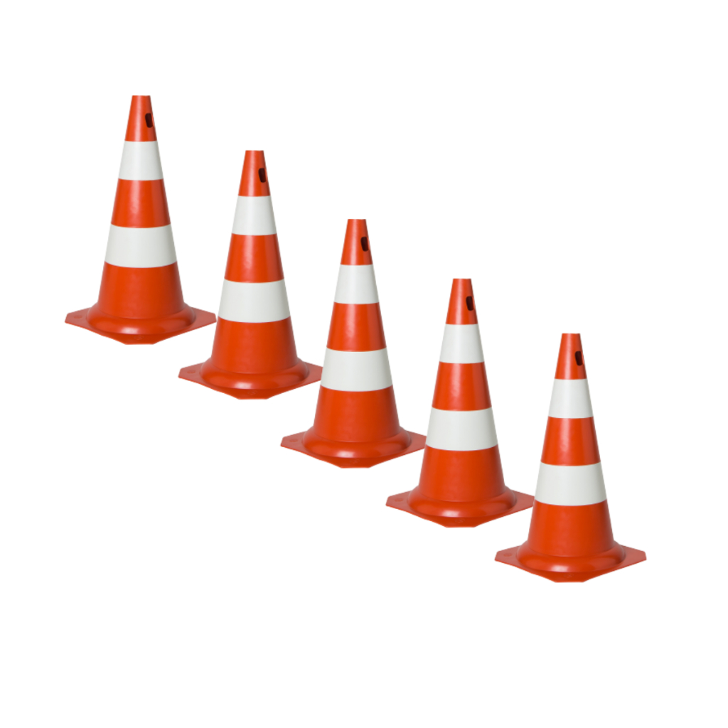 5 Cones Sinalização Segurança Trânsito Pvc 50cm rígido | Shopee Brasil
