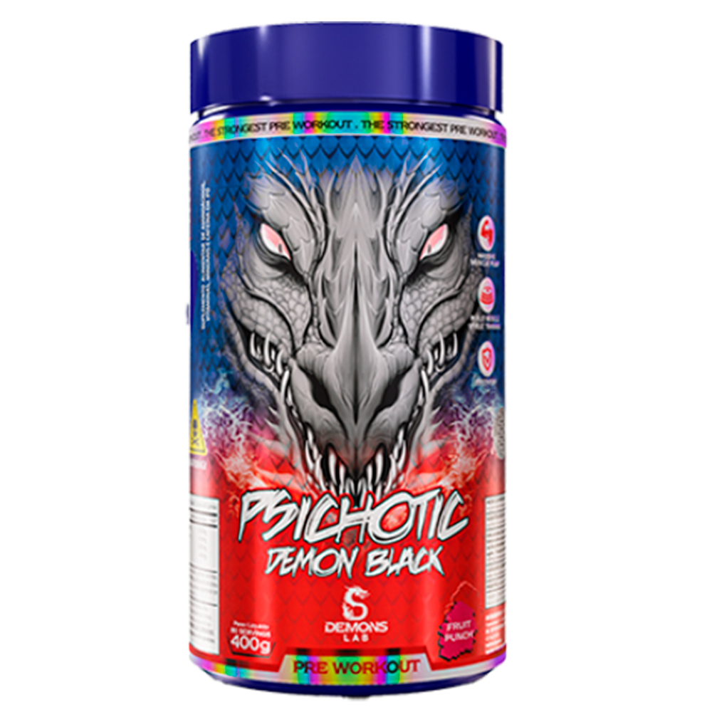 Pré Treino Psichotic Demon Black 400g - Demons Lab (Pre Workout Sabor ...