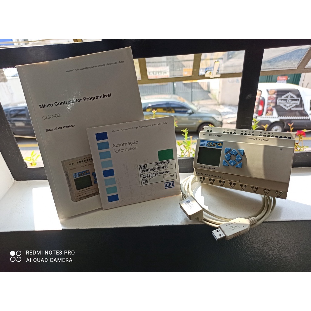 Micro Controlador Lógico Programável CLP WEG CLIC02 com Manual, Cabo ...
