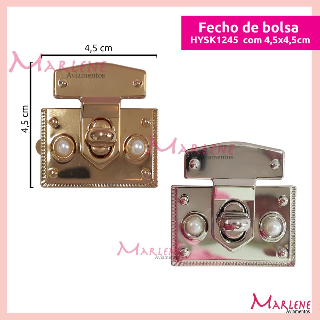 Fecho para bolsa com encaixe HYSK1245 detalhe pérola com 1 unidade ...