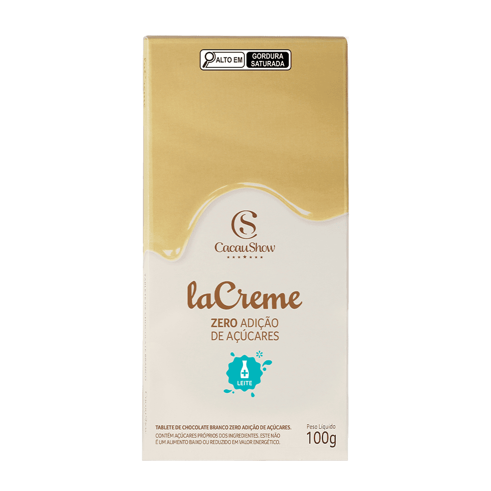 Tablete lacreme branco zero adição de açúcar 100g | Shopee Brasil