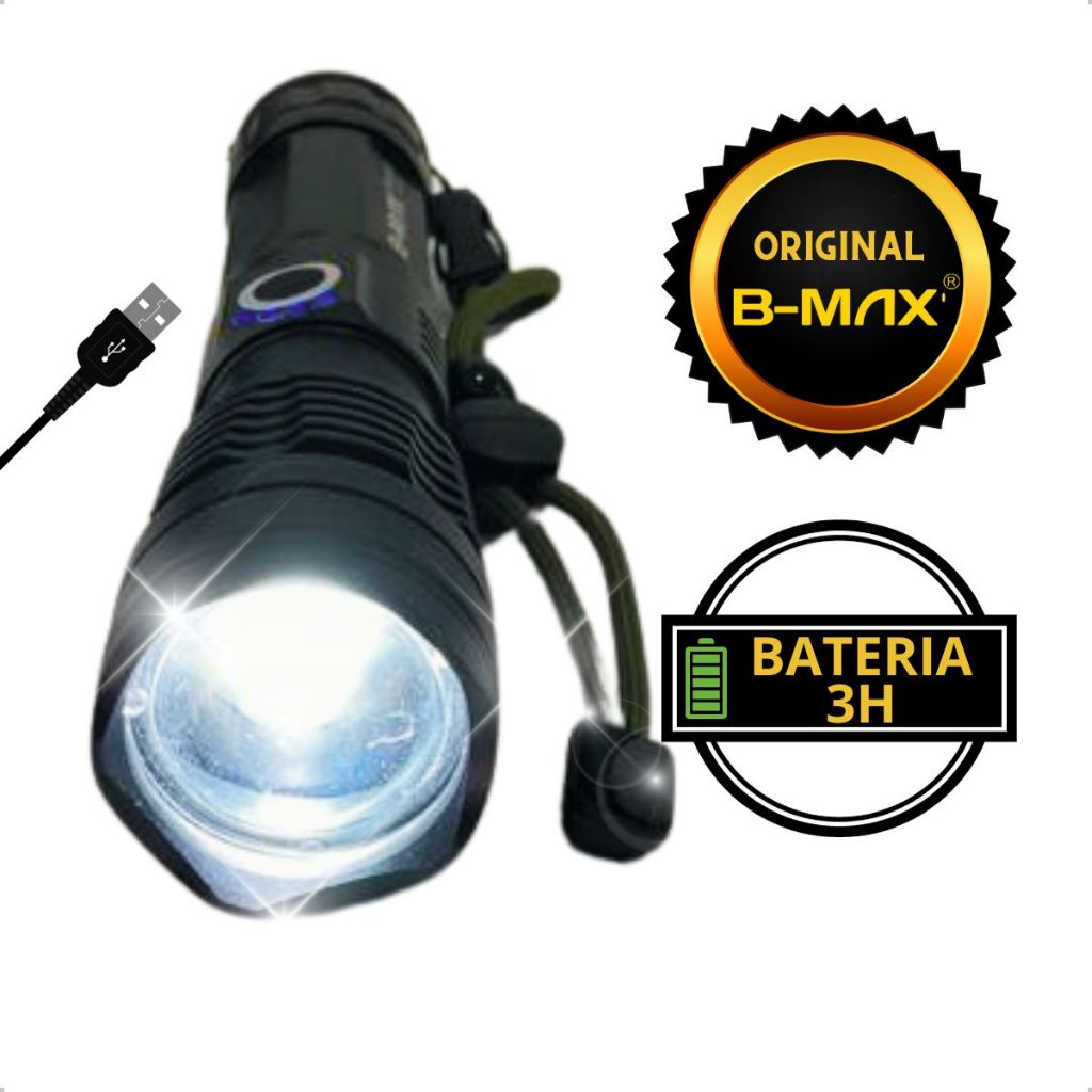 Lanterna Tática Militar T9 Super Potente P50 Recarregavel USB com Zoom Ajustavel | Shopee Brasil