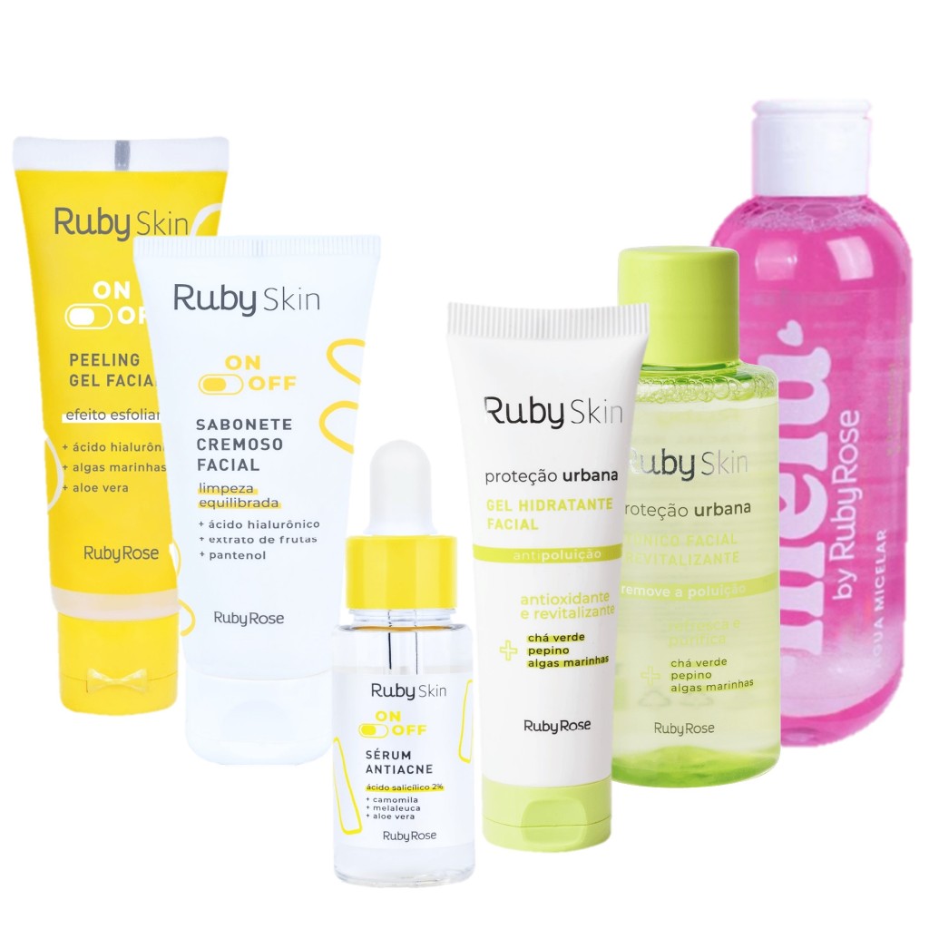 Kit Linha Ruby Skin On Off Proteção Urbana Ruby Rose Facial | Shopee Brasil