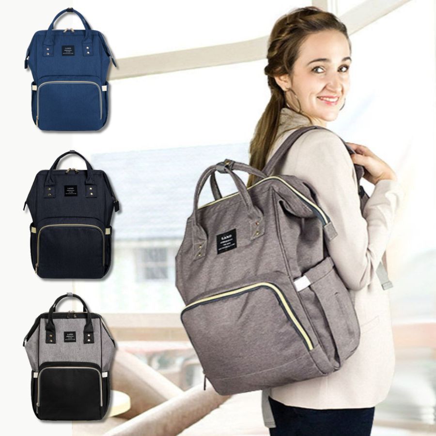 Mochila maternidade bolsa bebê menina menino preta original The Land ...