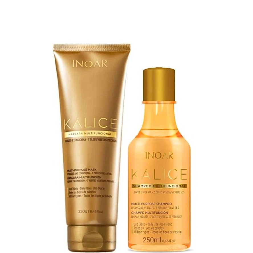 KIT INOAR KÁLICE SHAMPOO MULTIFUNCIONAL+MÁSCARA 2X250ML | Shopee Brasil