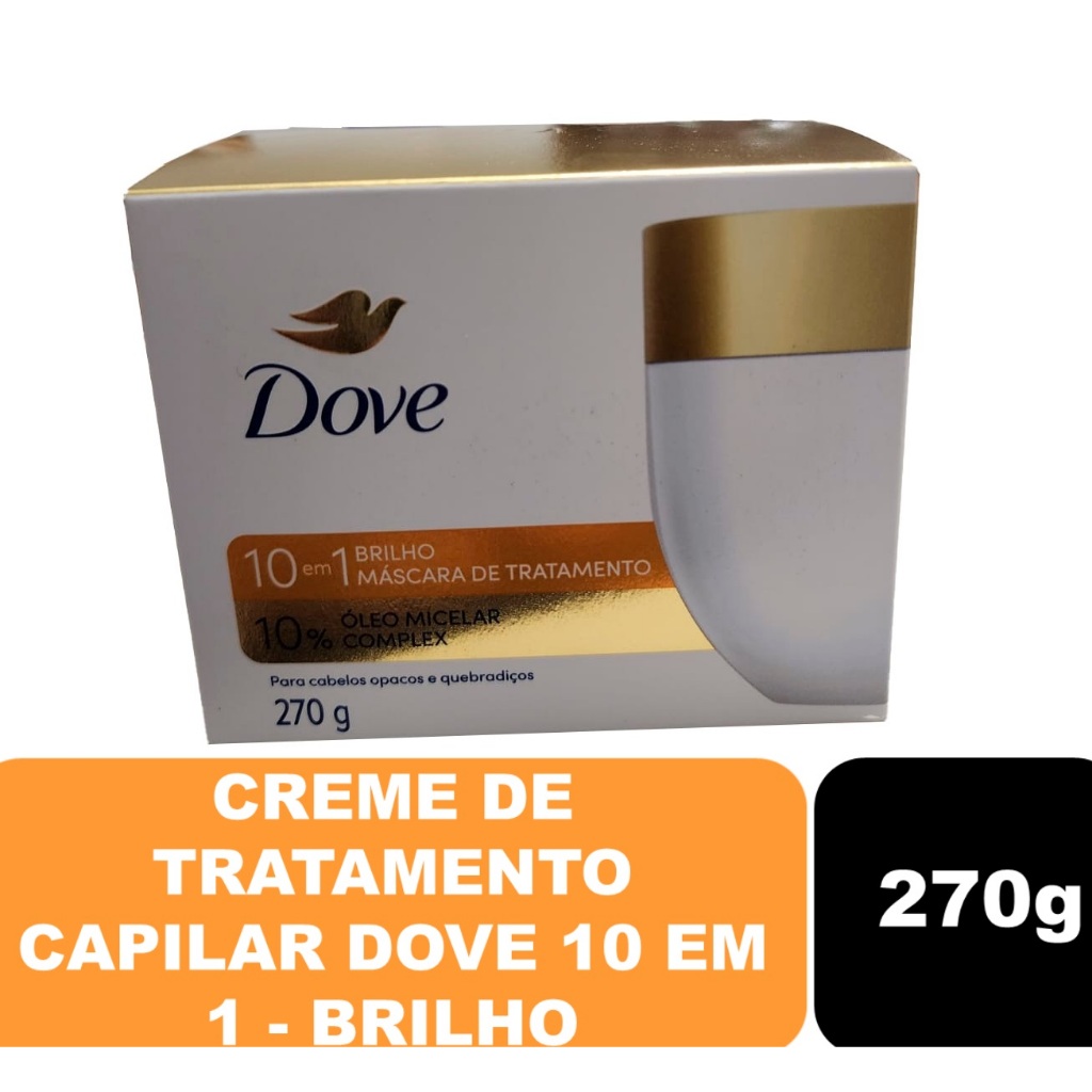 Máscara De Tratamento Brilho 10 Em 1 Dove 270g | Shopee Brasil