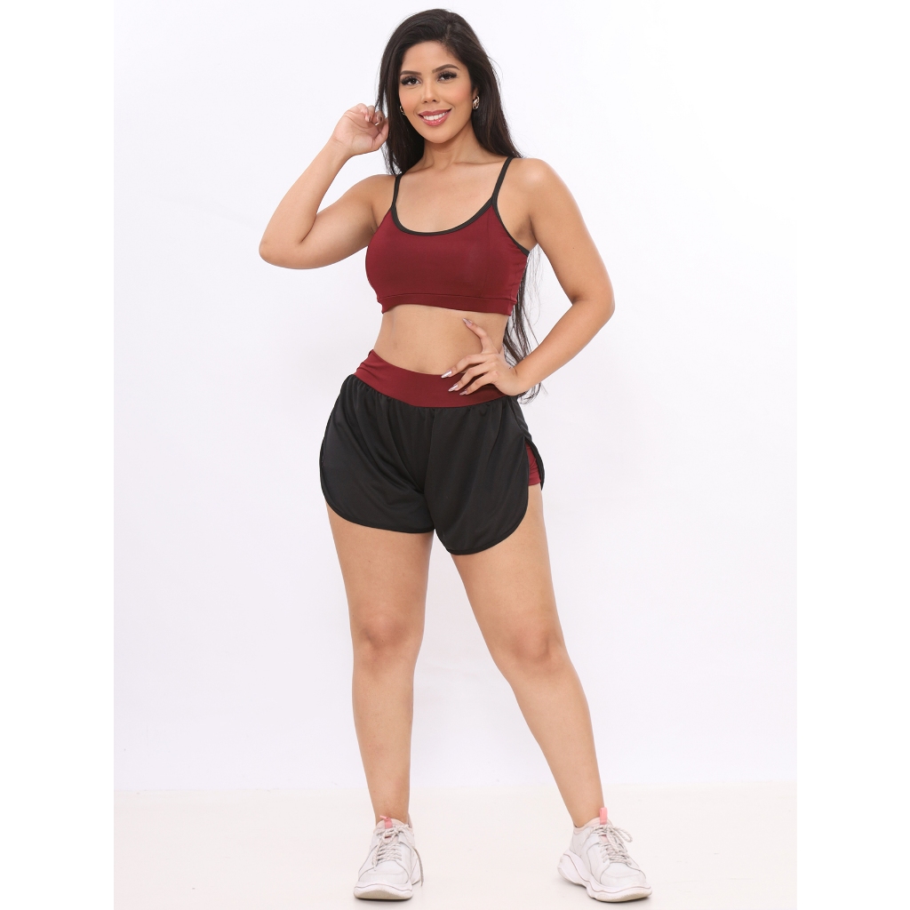 Conjunto Academia Short Duplo e Top Alcinha Feminino | Shopee Brasil Conjunto Academia Short Duplo e Top Alcinha Feminino | Shopee Brasil