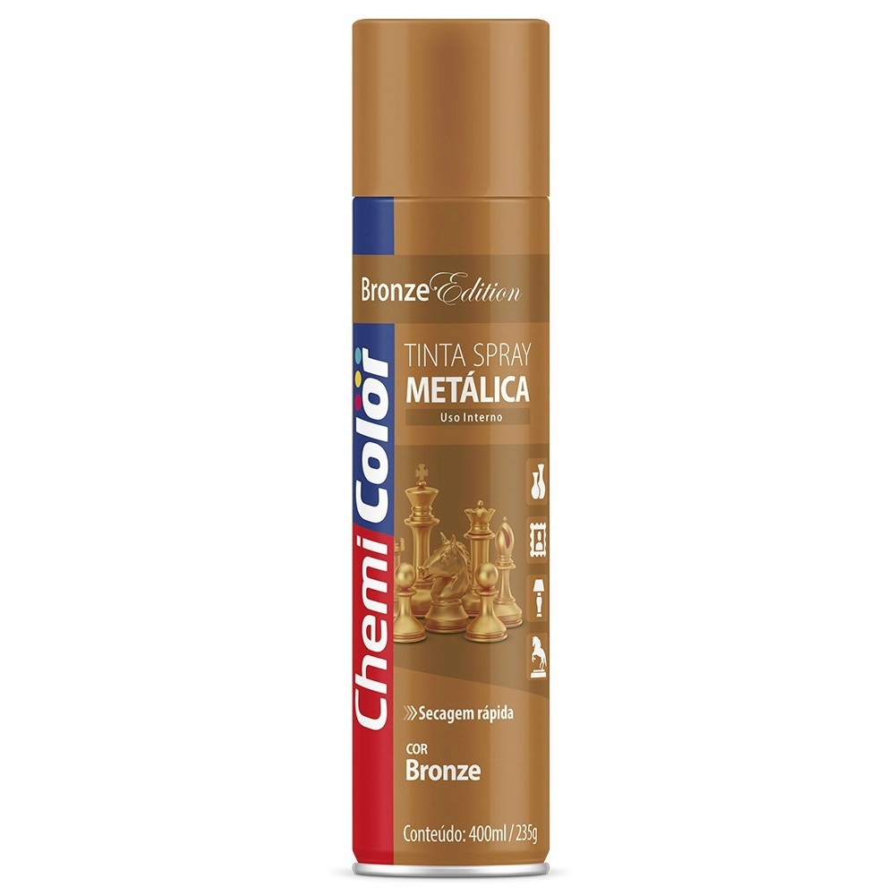 Tinta Spray Bronze Metálico 400ml ChemiColor | Shopee Brasil