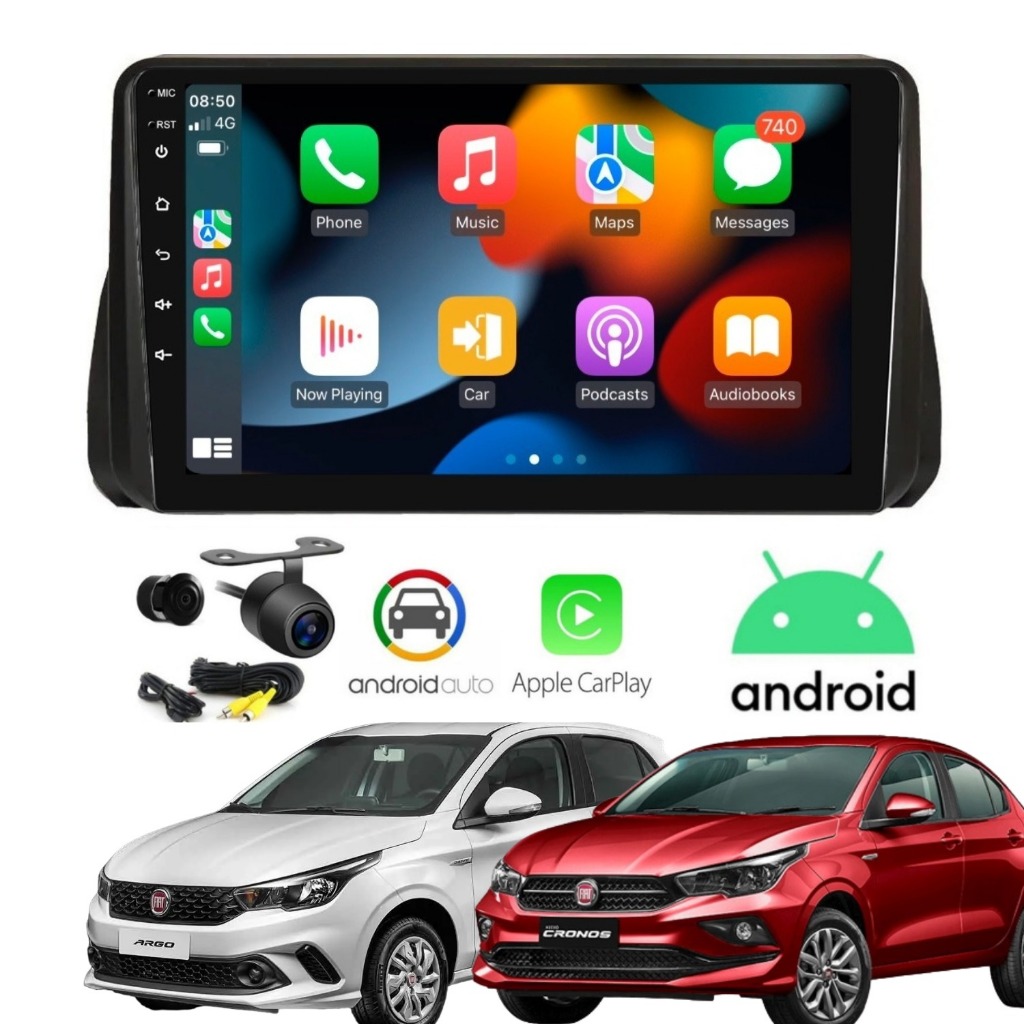 Central Multimidia Fiat Argo Cronos Carplay Com Moldura | Shopee Brasil