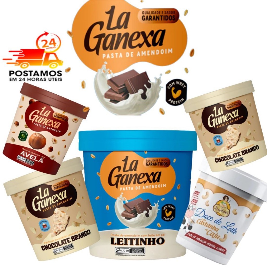 Kit La Ganexa 2 Pasta Amendoim 450g Integral Gourmet Zero Açucar ...
