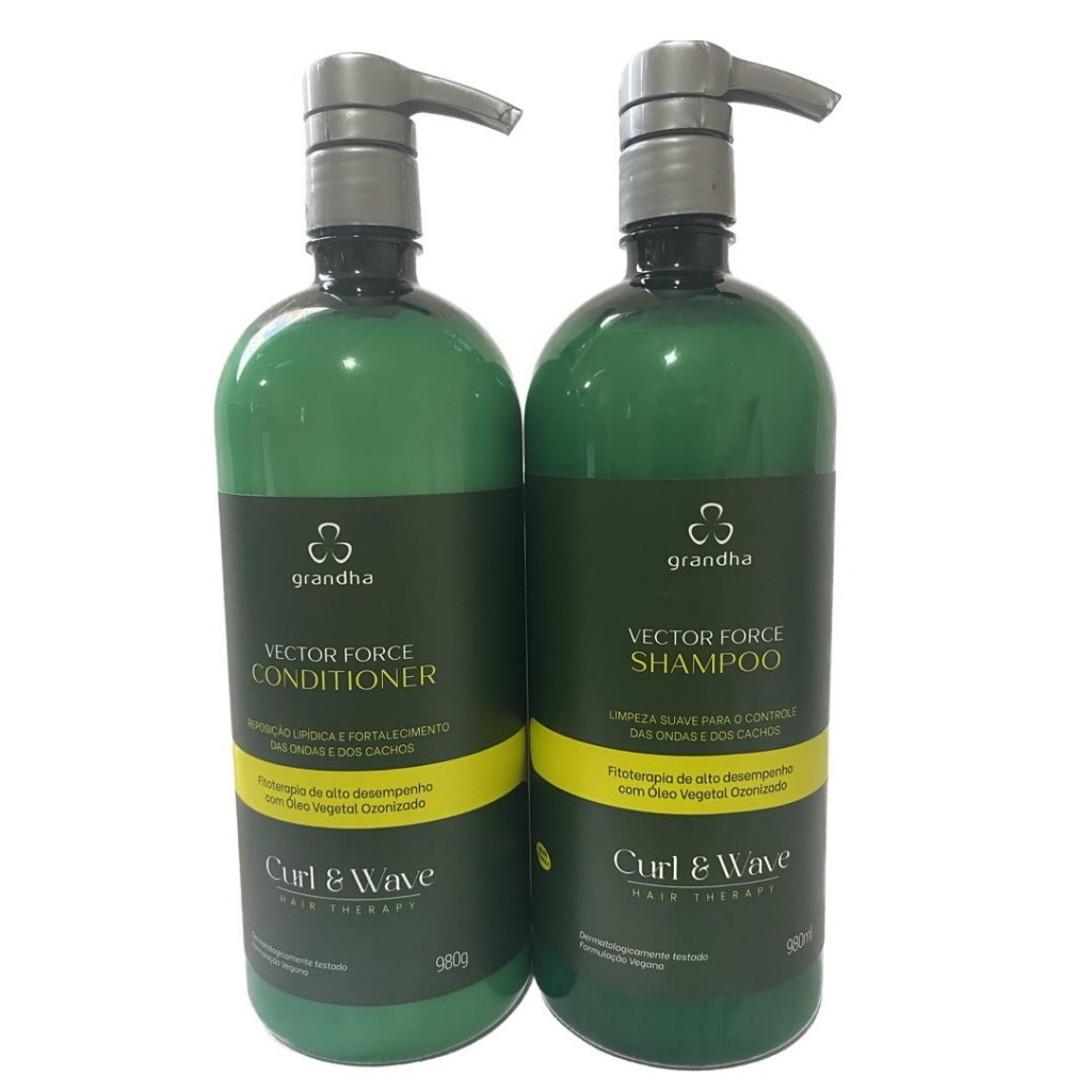 Grandha kit Shampoo 980ml e Condicionador 980g Vector Force controle e ...