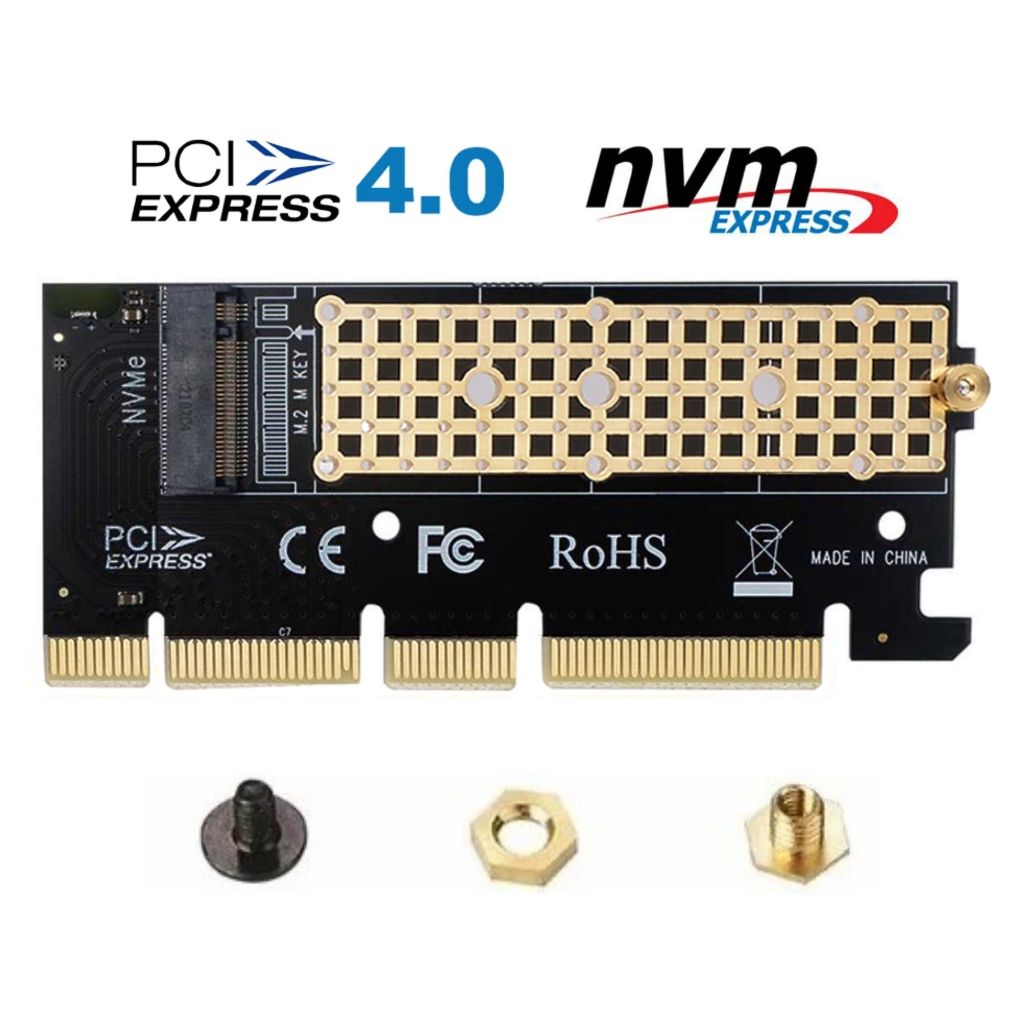 Adaptador Placa PCIe para SSD M.2 NVMe - Suporte x4/x8/x16, PCI Express 3.0/4.0, 64Gbps ...