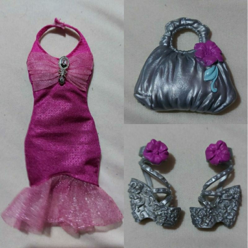 Acessórios Vestidos Originais De Bonecas Barbie Glam Barbie H2o Evie Mal Descendants Ball
