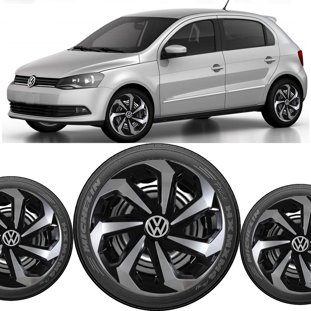 Jogo 4 Calotas Aro 13 14 15 Gol G2 G3 G4 G5 G6 G7 Saveiro Volkswagen ...