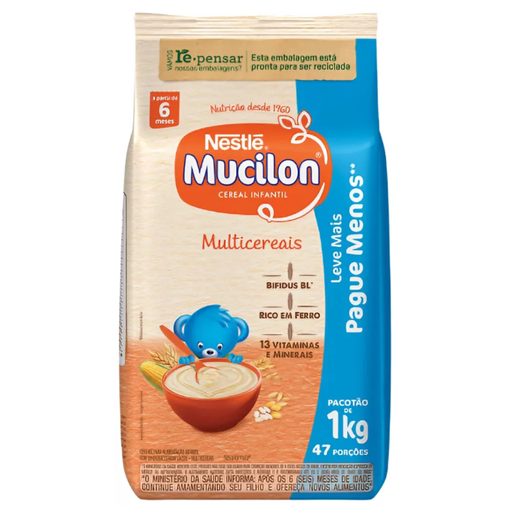 Cereal Infantil Nestlé Mucilon Sabores Pacote 1 Kg | Shopee Brasil