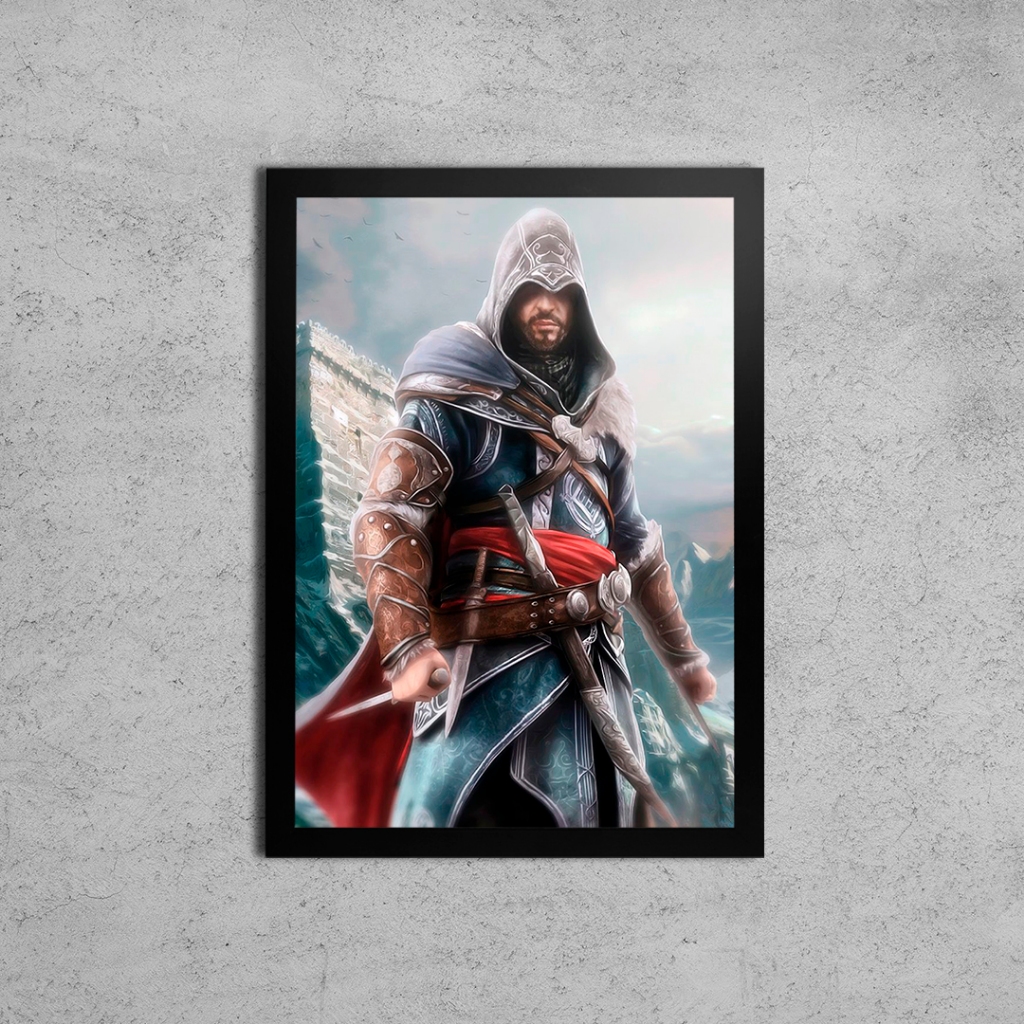 Quadro Gamer Decorativo Assassins Creed Com Moldura 30x40cm Shopee Brasil