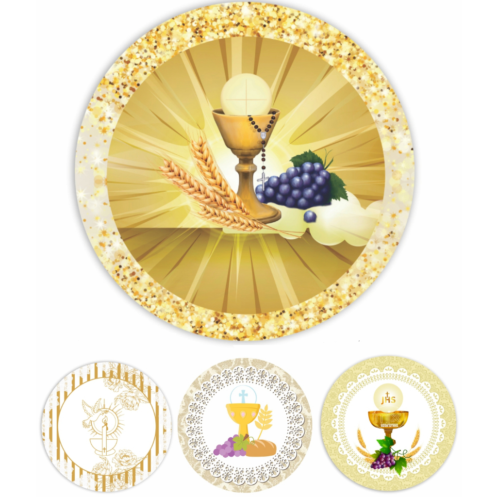 Painel Festa Redondo Sublimado Primeira Eucaristia, Comunhão C/elástico RE01 | Shopee Brasil