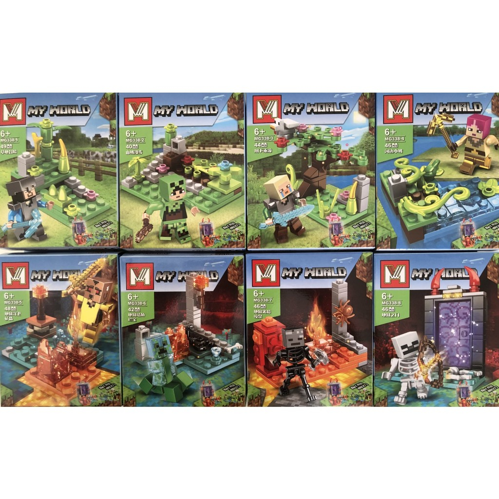 Kit com 8 Blocos de Montar Minecraft Mg-338 | Shopee Brasil