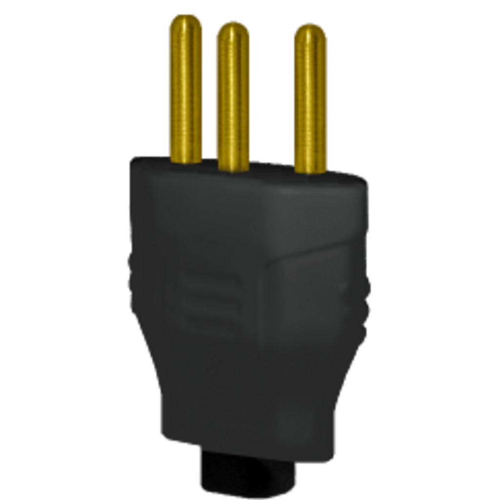 Plugue Macho 2+Terra 10A Preto Alumbra | Shopee Brasil