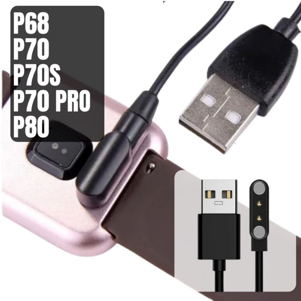 Cabo carregador para Relógio Smart P70 /P80 /P68S /P70 PRO /P68 | Shopee Brasil