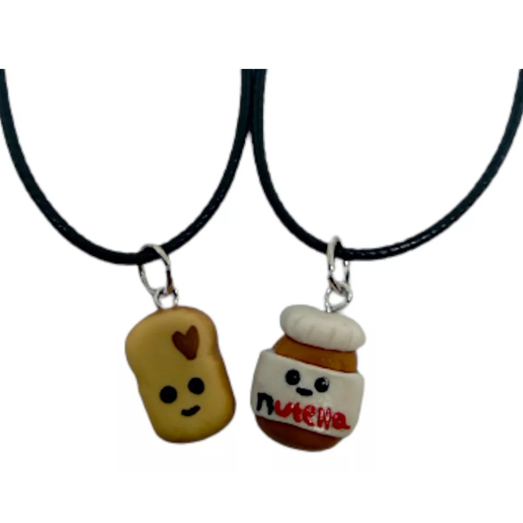 Colar melhores amigas casal pão com nutella bff divertido criativo ...