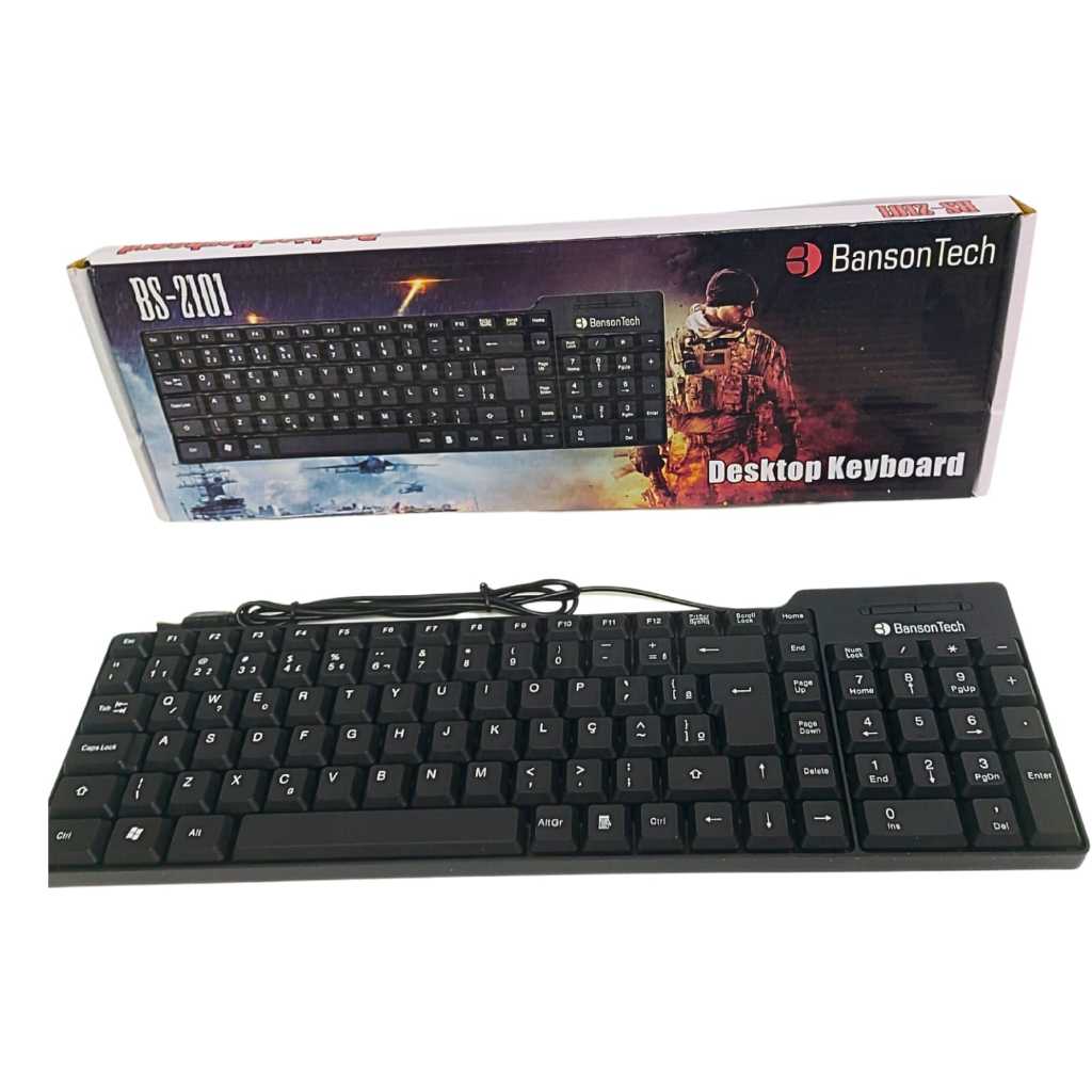 Teclado Banson Tech Bs-2101 Desktop Keyboard Usb | Shopee Brasil