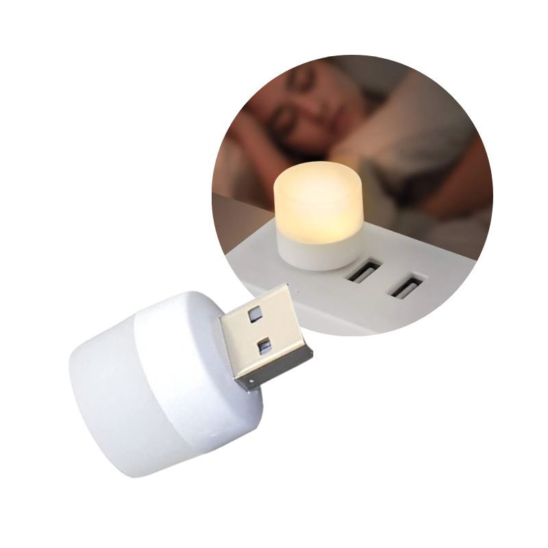 Mini Luminaria Abajur Lâmpada USB Portátil Branco Frio Redondo Pequeno Rosa Branco 1W ...
