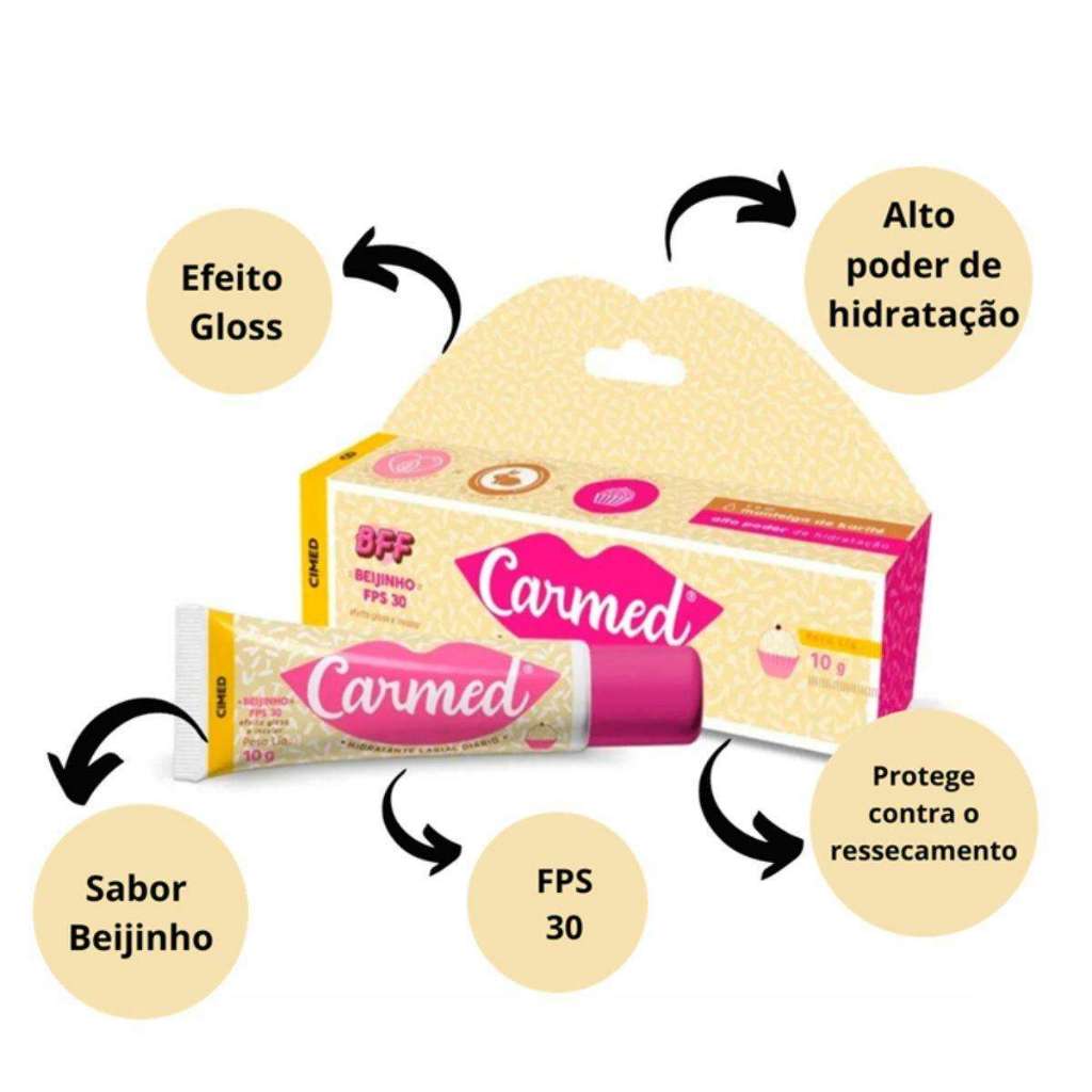Hidratante Labial Carmed Bff Beijinho Fps 30 | Shopee Brasil