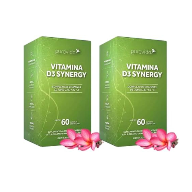Vitamina D3 Synergy Puravida - 2000 Ui K2 Mk7 100mcg 60 Caps | Shopee ...