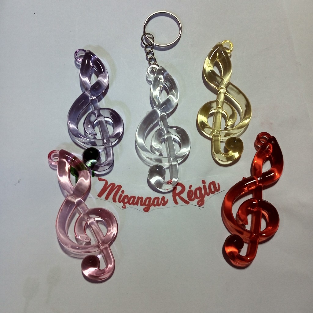Chaveiro Nota Musical 7,5cm Pacote com 5 Unidades | Shopee Brasil
