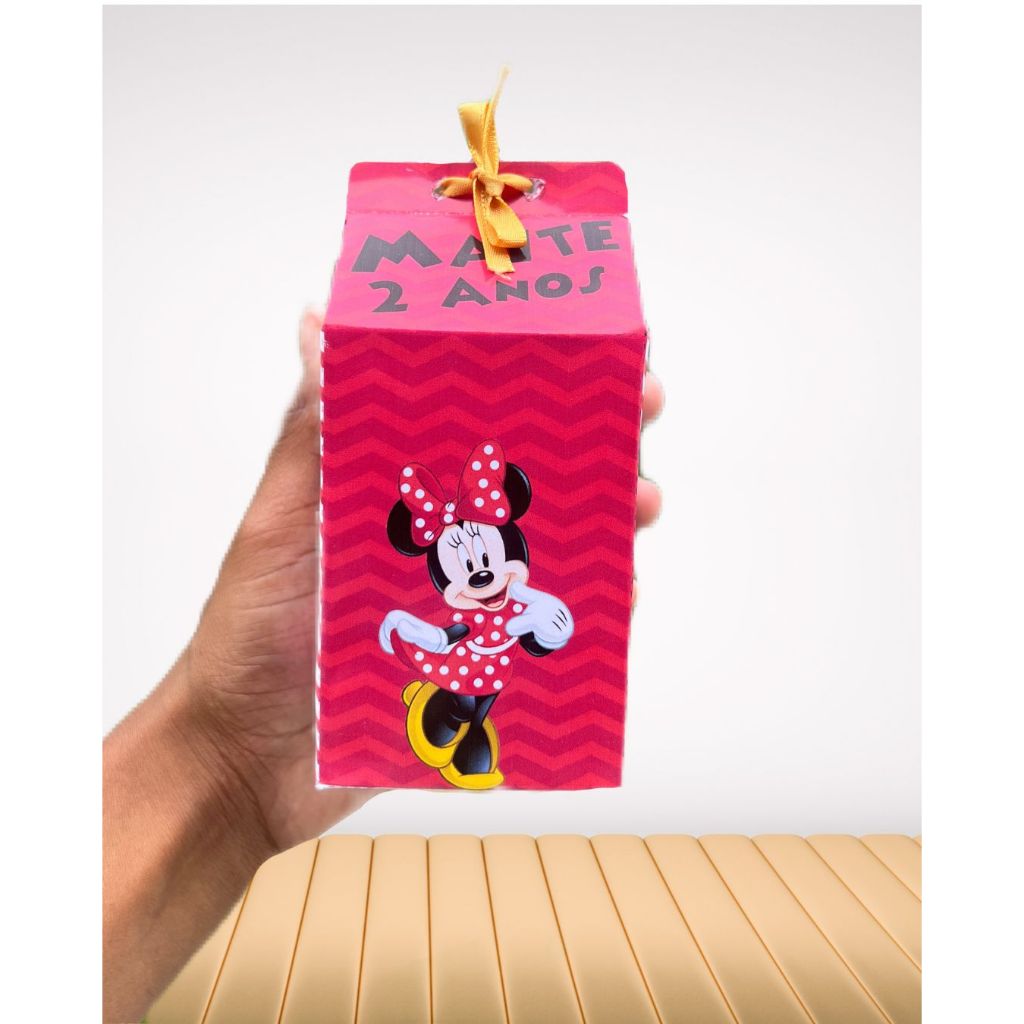10 Caixa Milk Caixa de Leite Minnie Festa | Shopee Brasil