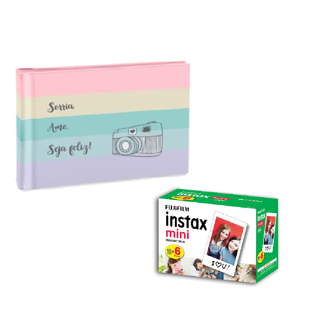 Álbum Instax Lovers Mini com Filme de 60 Poses | Shopee Brasil