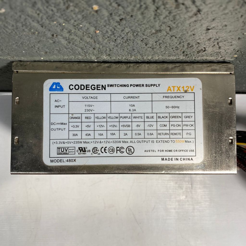 Fonte Real Codegen Modelo: 480x 24Pinos 550w Sata Atx | Shopee Brasil