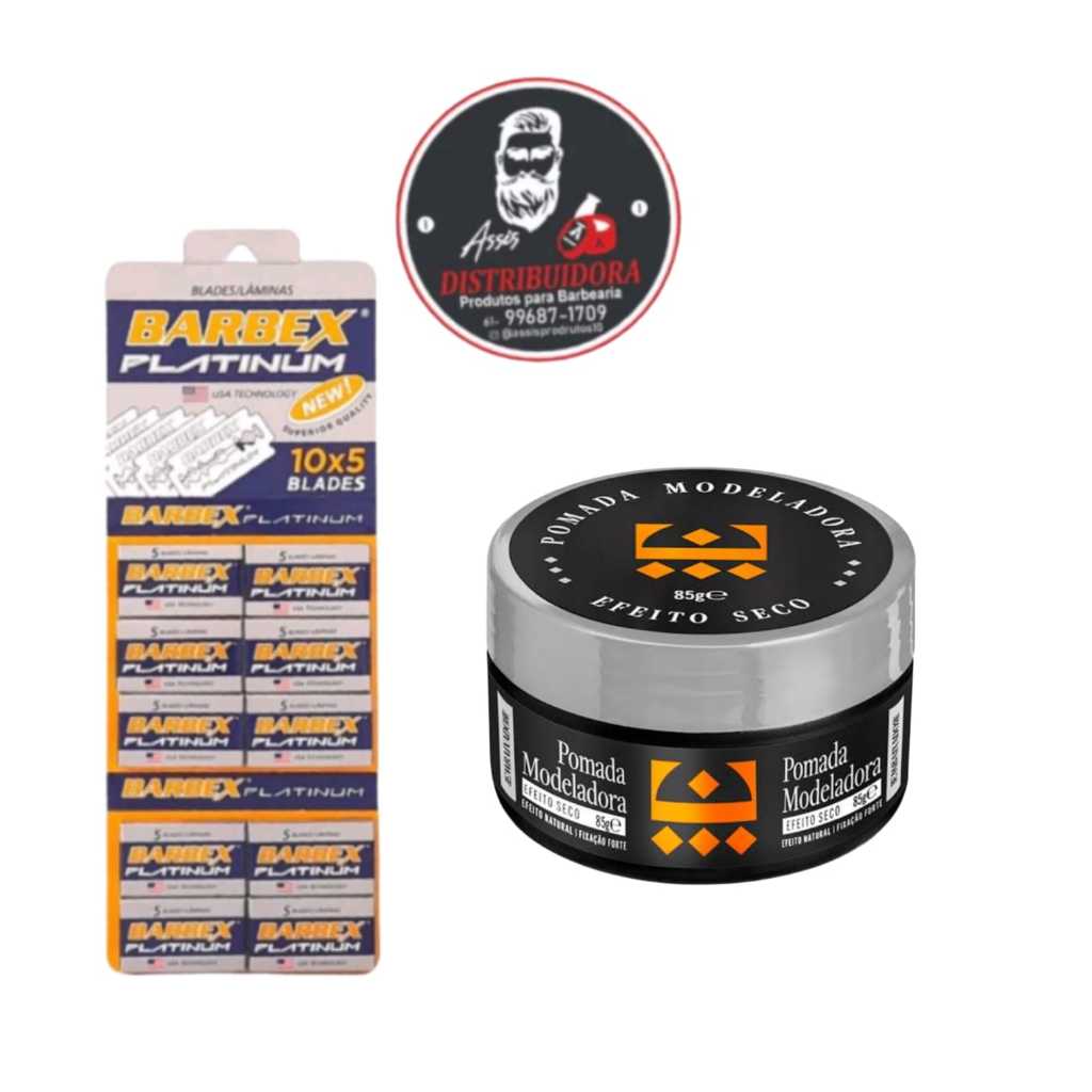 kits 01 cartelas lamina barbex 01pomada modeladora efeito seco ...