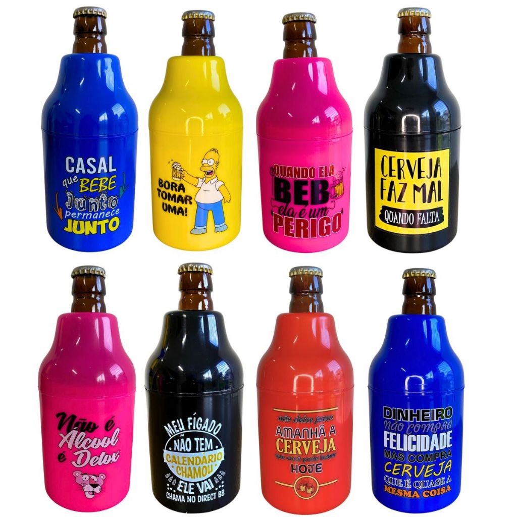Porta Lata 3x1 Garrafa Térmico Suporte Cerveja Romarinho 300ml | Shopee ...